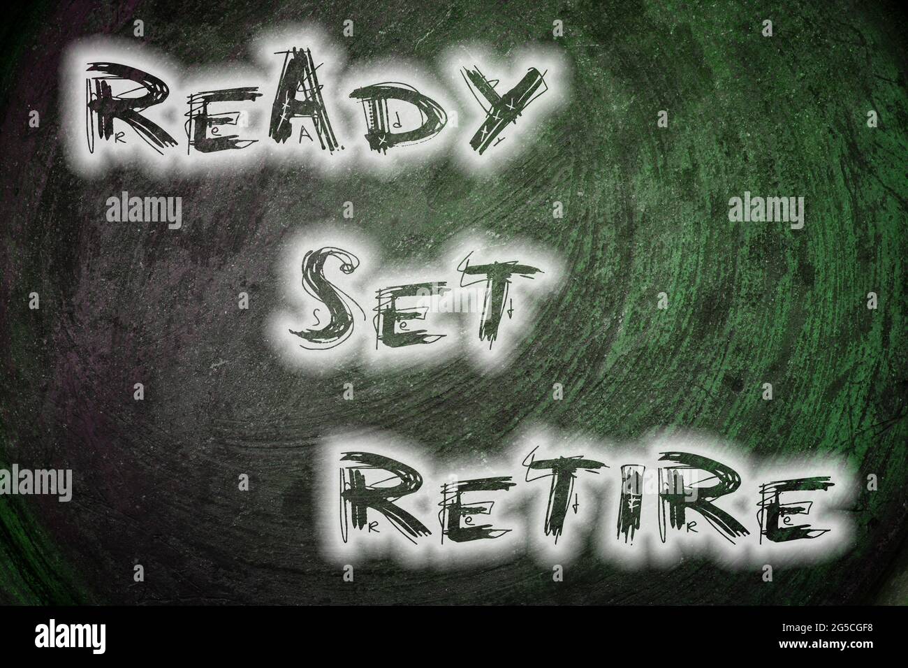 Ready Set Retire Concept text Stock Photo - Alamy