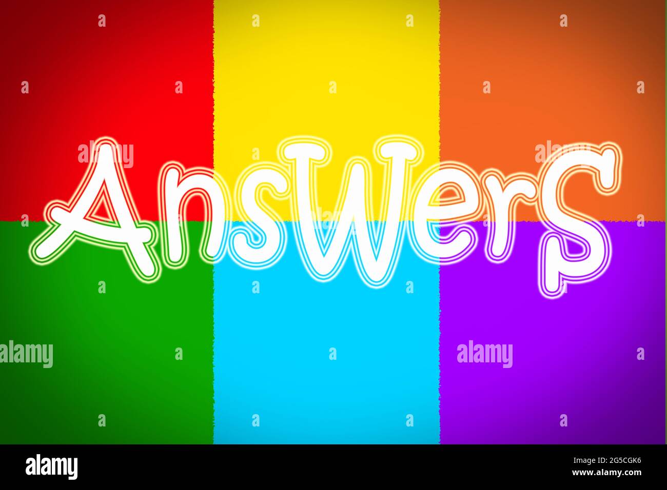 Answers Concept text Stock Photo - Alamy