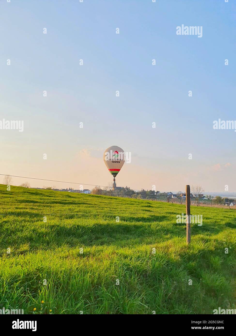 Hot air balloon in front of the blue sky Stock Photo - Alamy