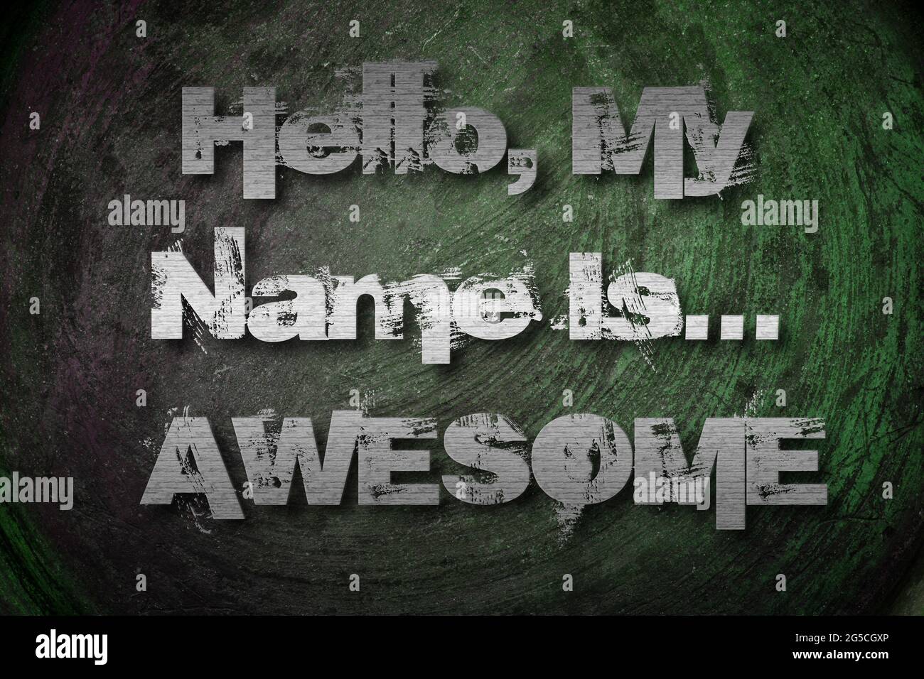 Hello My Name Is Awesome Concept text on background Stock Photo - Alamy