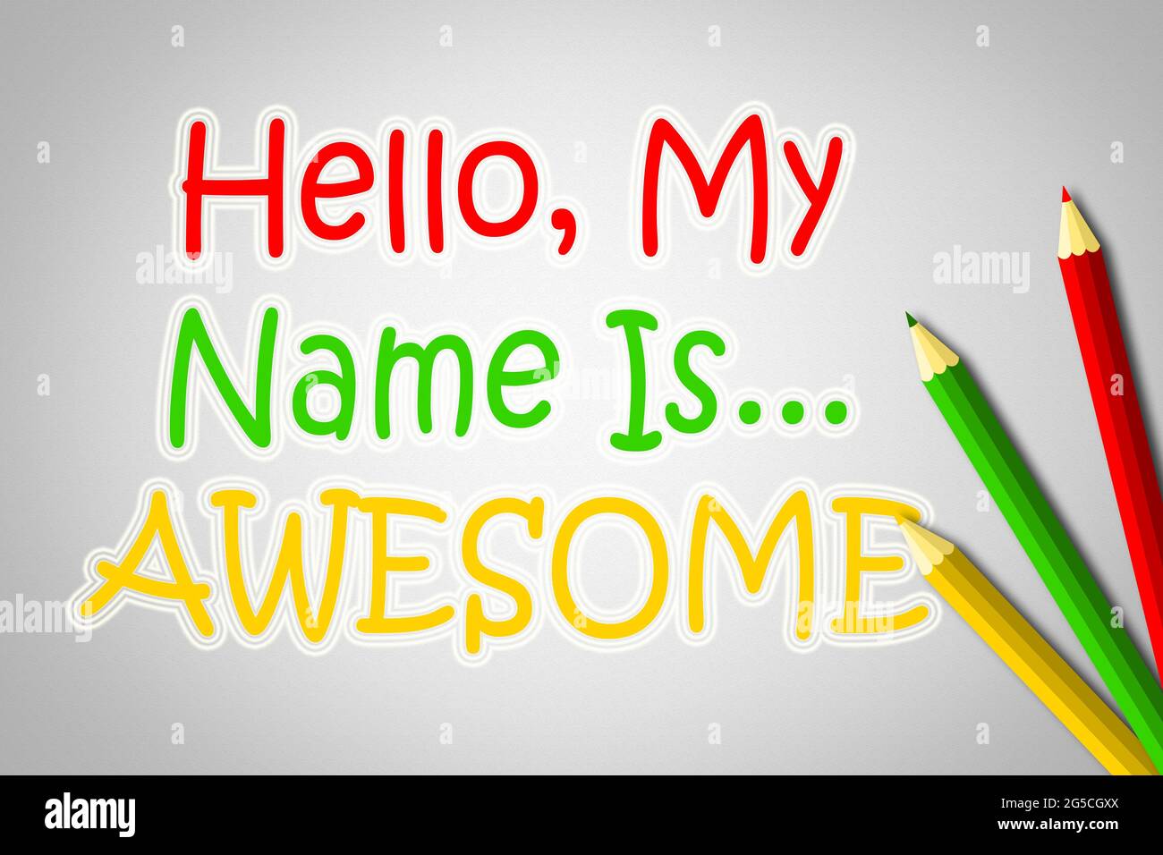 Hello My Name Is Awesome Concept text on background Stock Photo - Alamy