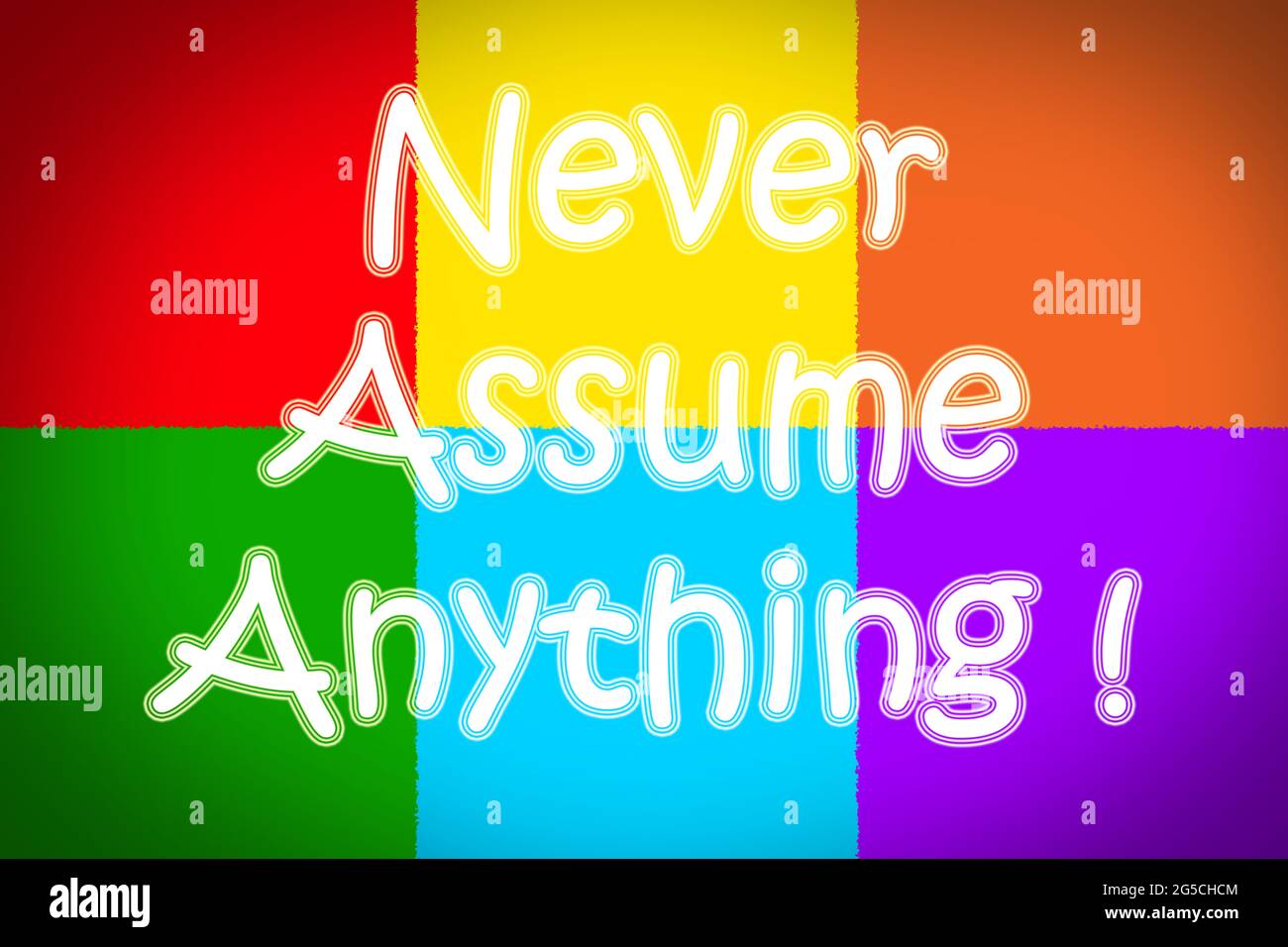 Never Assume Anything Concept text on background Stock Photo - Alamy