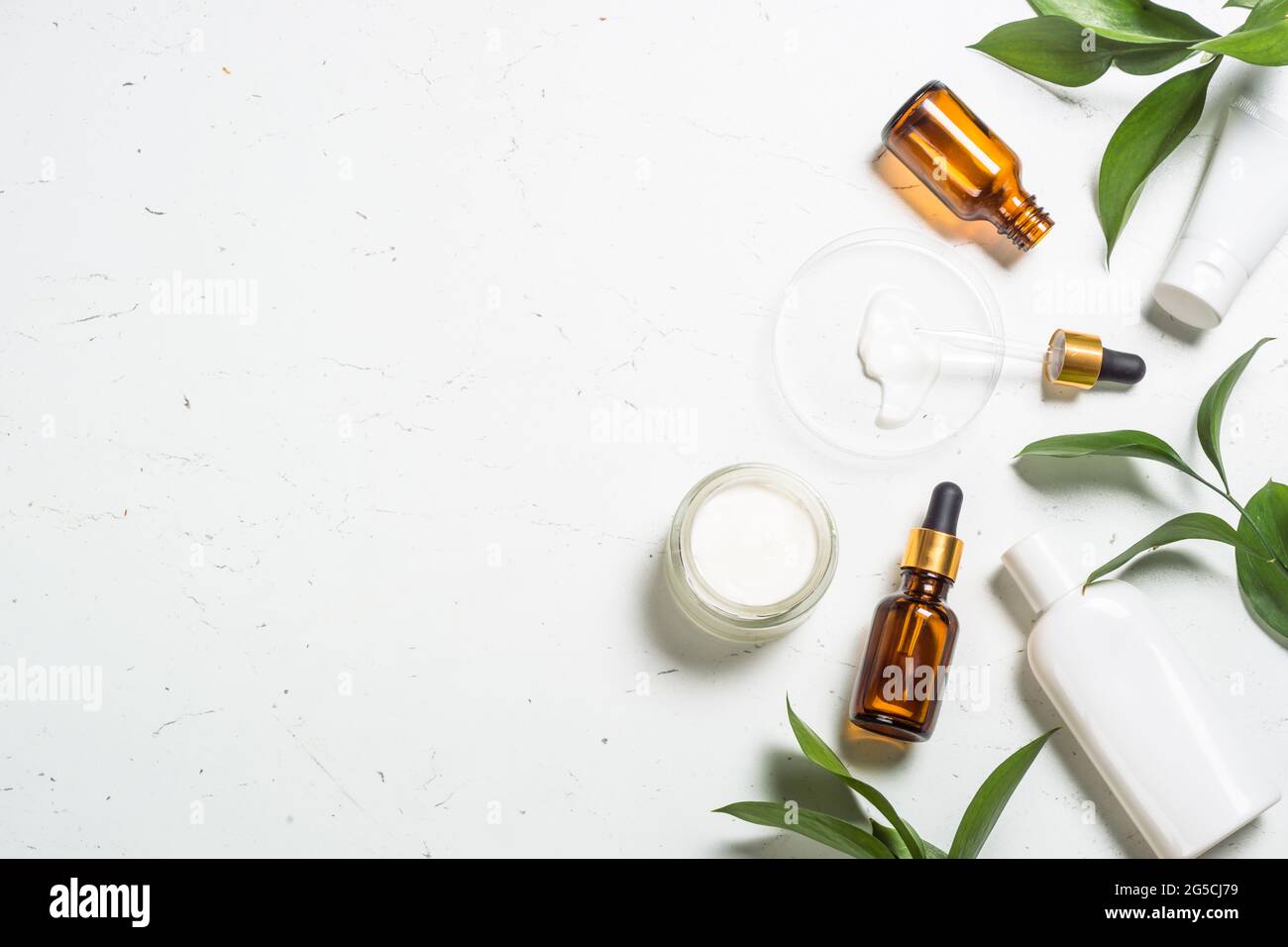 Cosmetic laboratory concept with natural cosmetic products Stock Photo ...