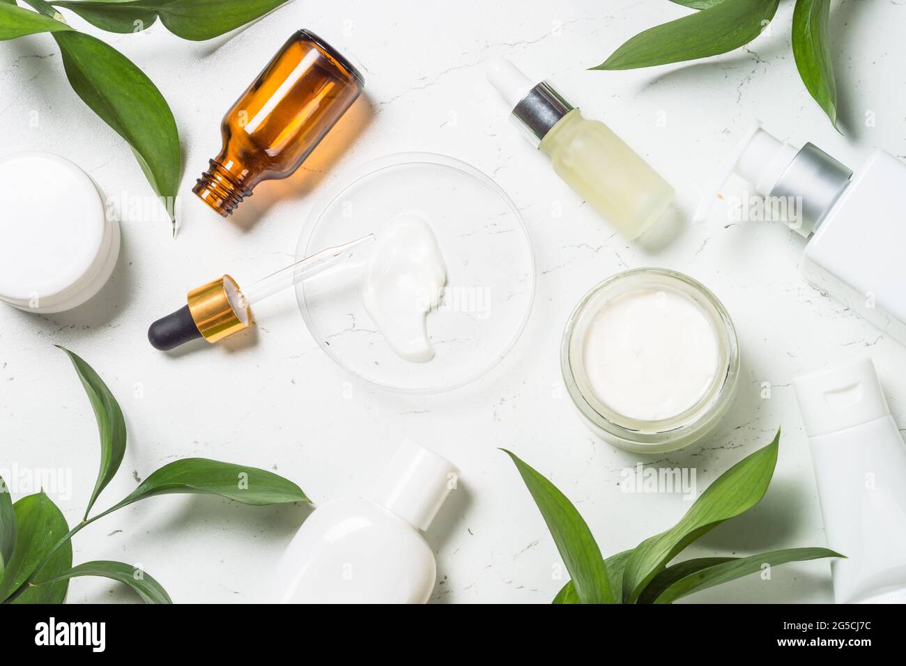 Cosmetic laboratory concept with natural cosmetic products Stock Photo ...