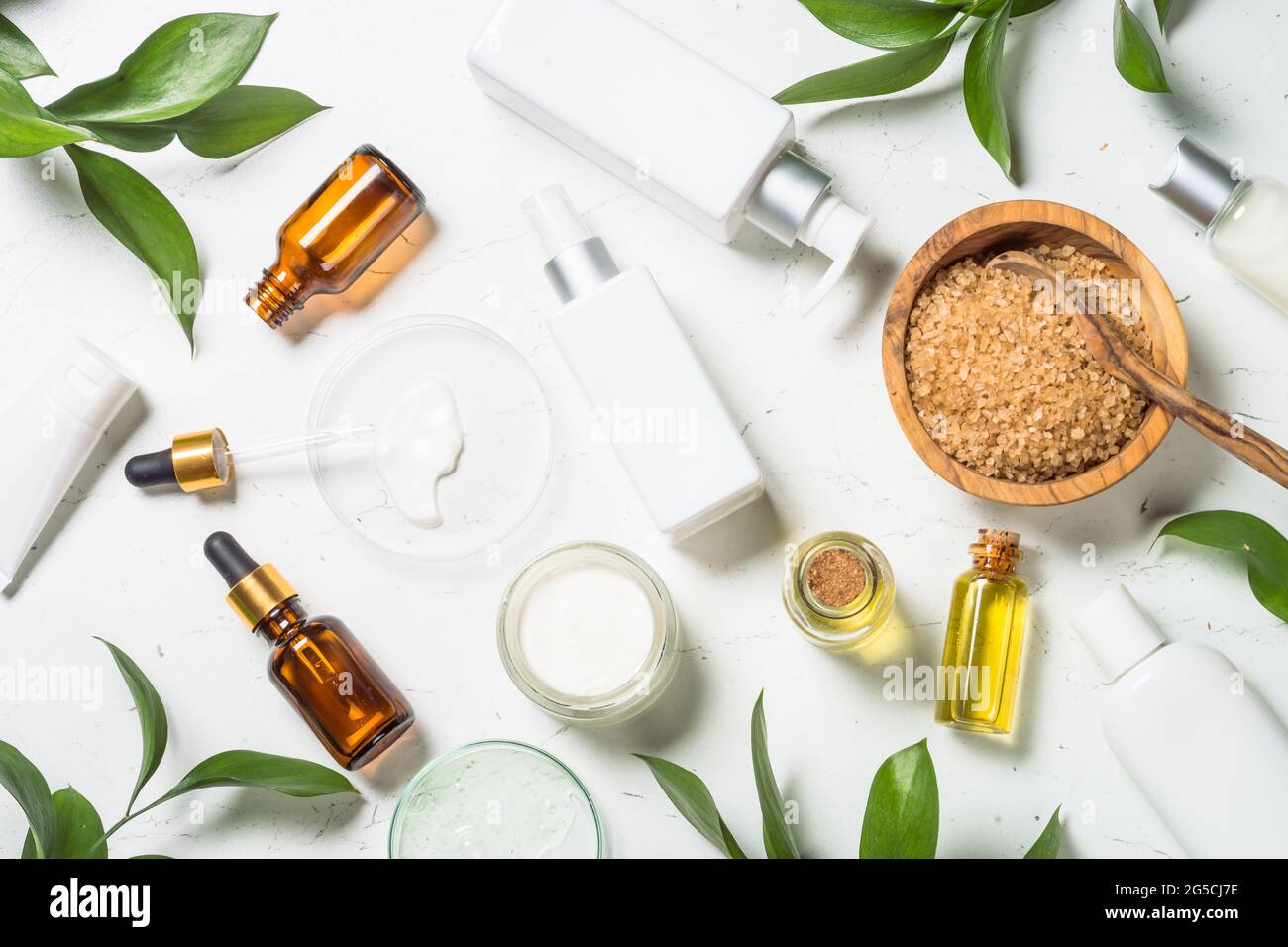 Cosmetic laboratory concept with natural cosmetic products Stock Photo ...