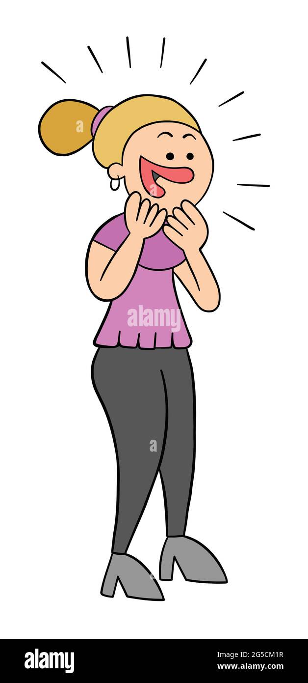 Surprised Happy Girl Clipart