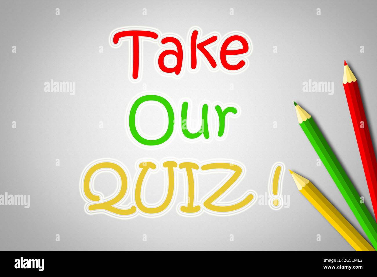 Take Our Quiz Concept text Stock Photo - Alamy