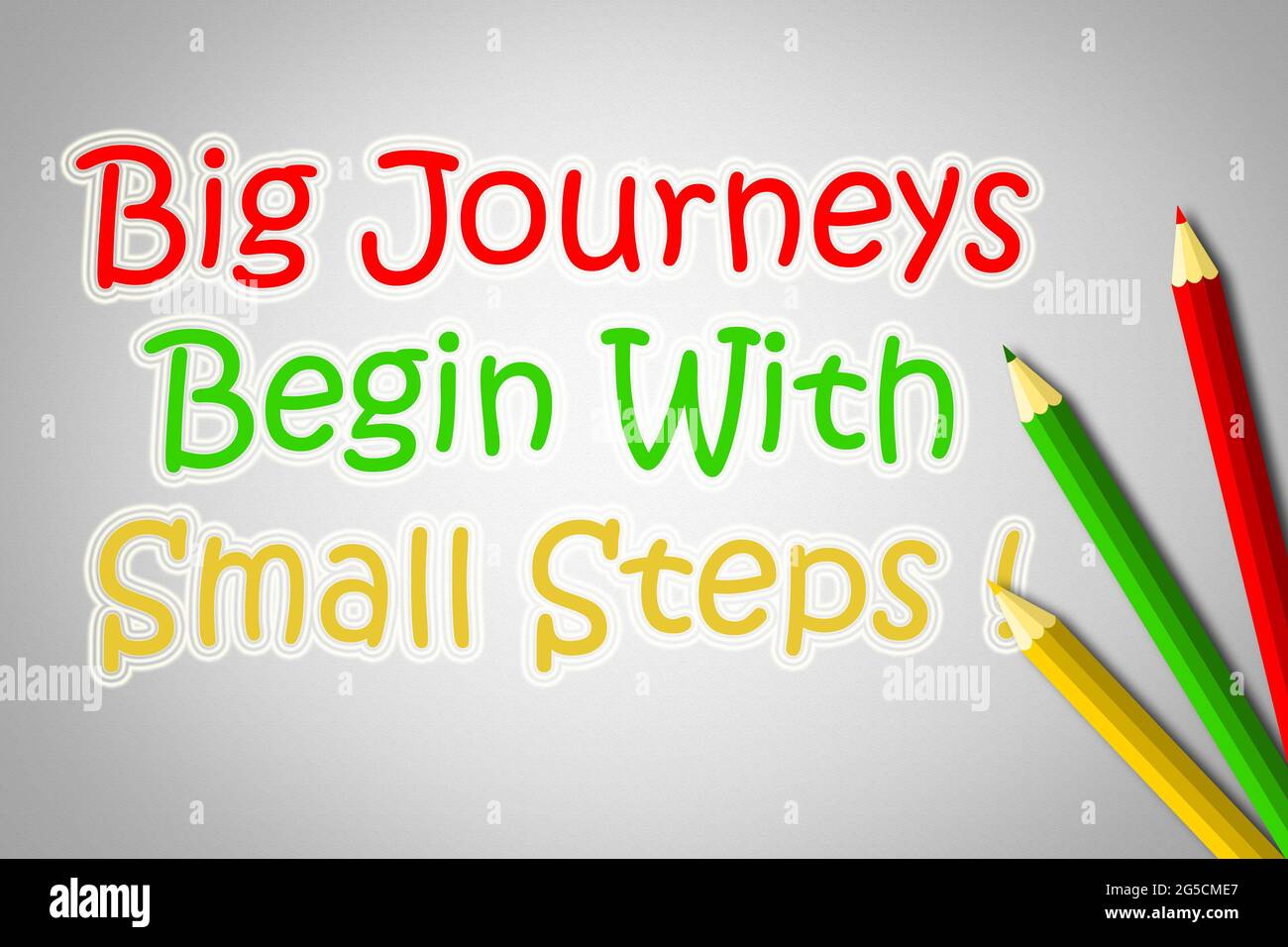 Big Journeys Begin With Small Steps Concept text Stock Photo - Alamy