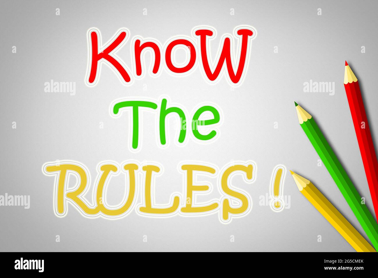 Know The Rules Concept text Stock Photo - Alamy