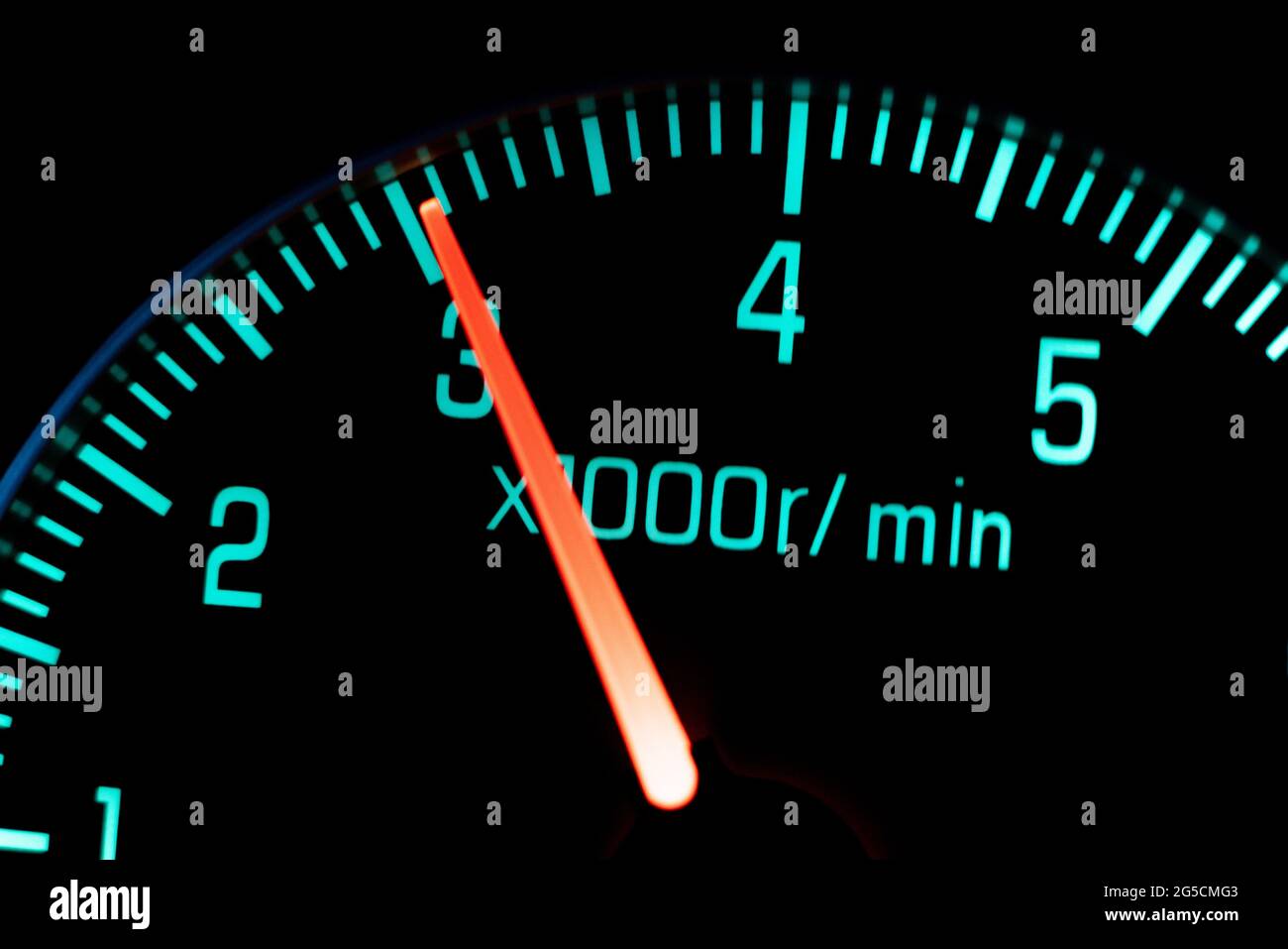 macro view of the speedometer in the vehicle with numbers and scale ...