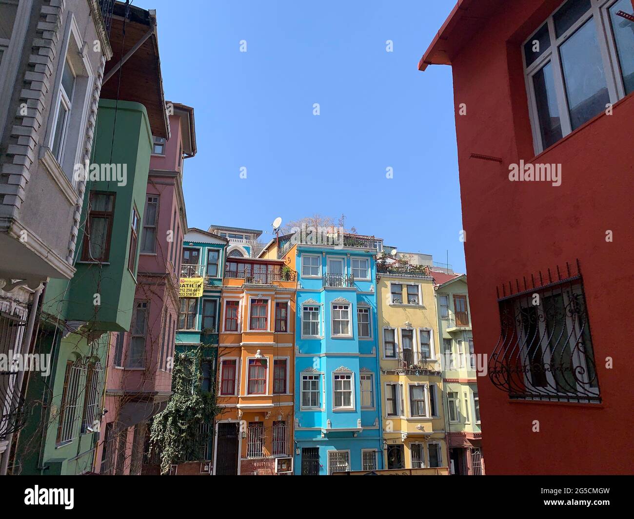 Street of Istanbul city. Balat district Stock Photo - Alamy