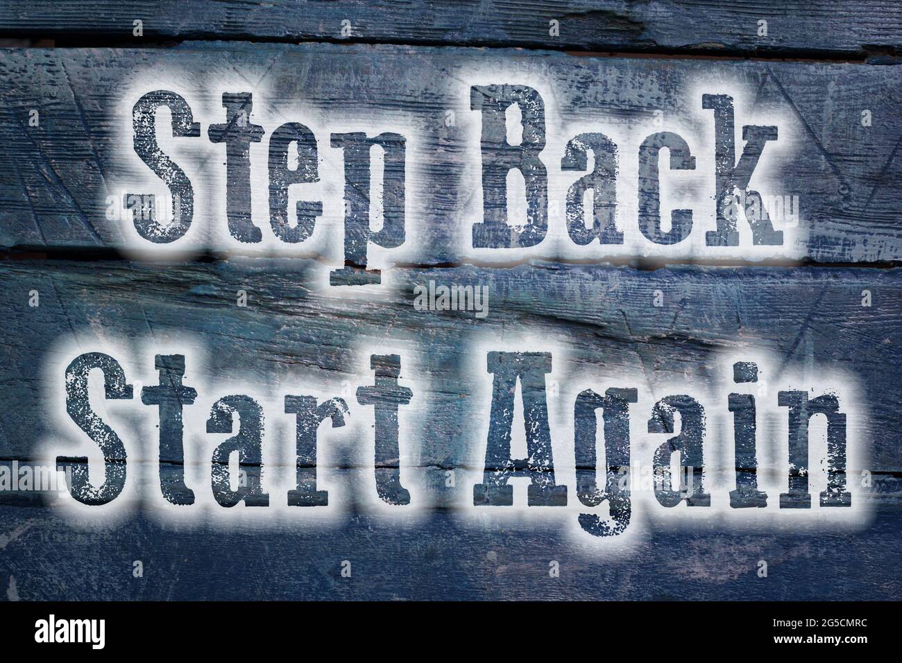 Step Back Start Again Concept text on background Stock Photo - Alamy
