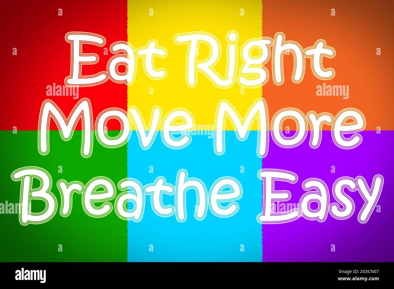 Eat Right Move More Breathe Easy Concept text on background Stock Photo ...