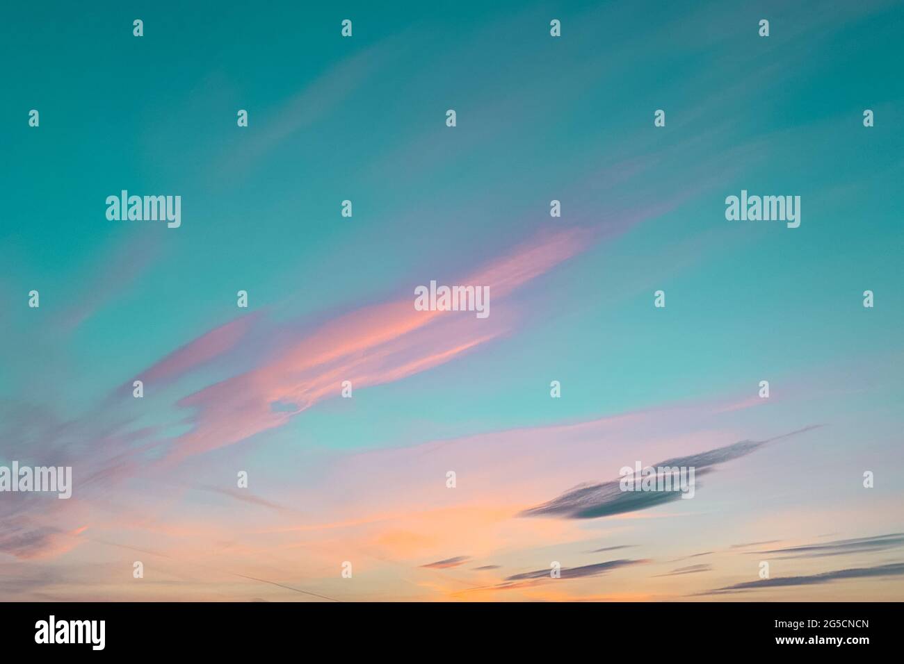 Beautiful pink clouds in the sky Stock Photo - Alamy