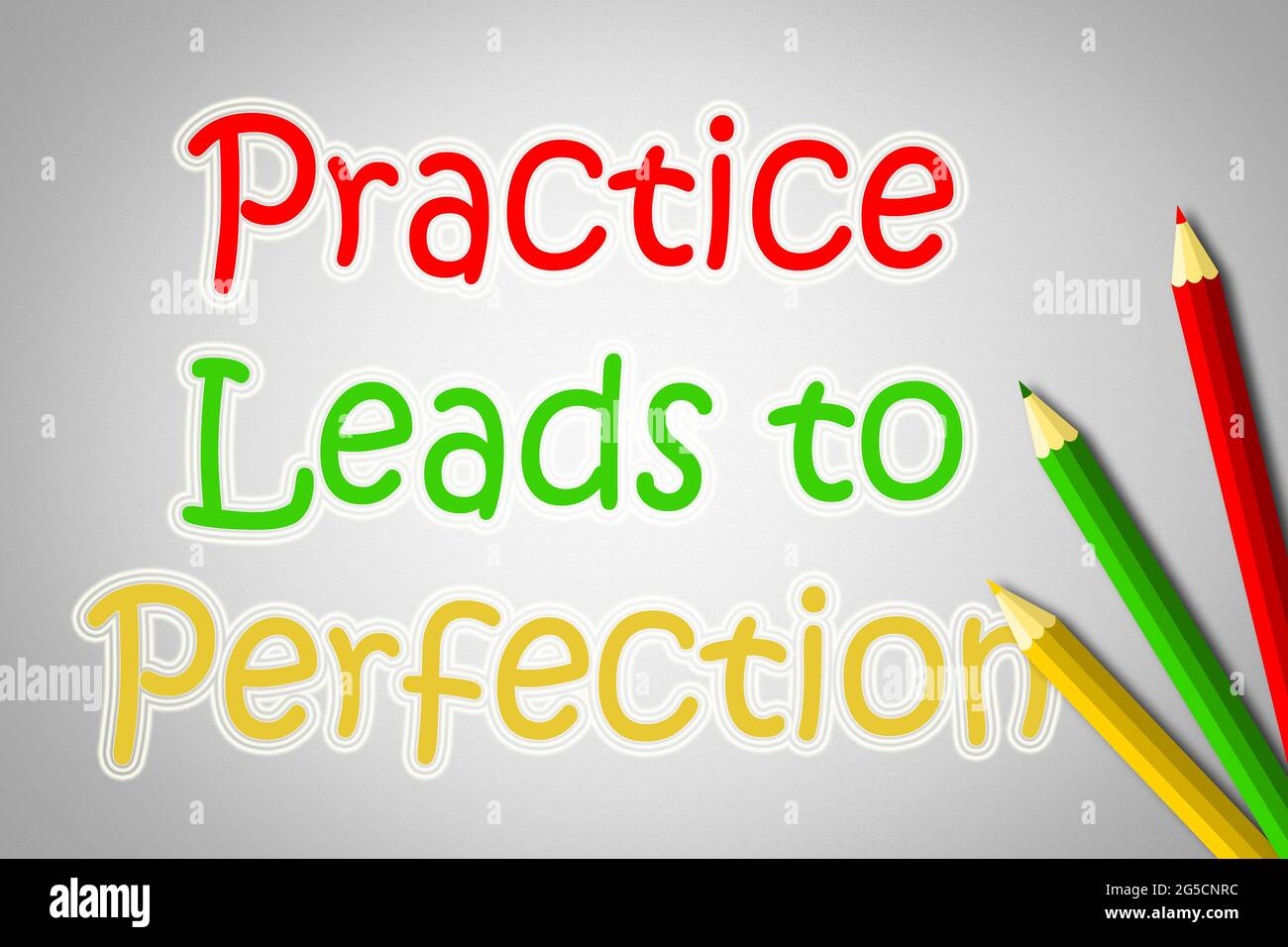 Practice Leads To Perfection Concept text Stock Photo - Alamy