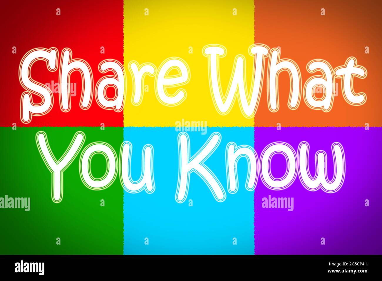 Share What You Know Concept text on background Stock Photo - Alamy