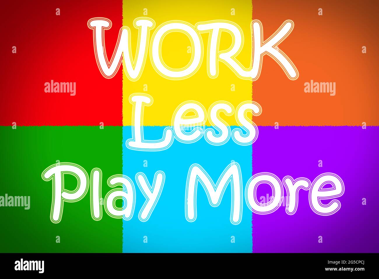 Work Less Play More Concept text on background Stock Photo - Alamy