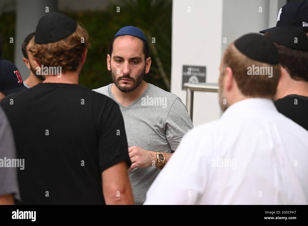 Surfside FL, USA. 25th June, 2021. A member of the Rosenberg Family ...