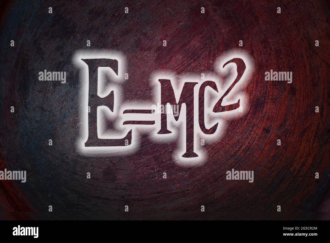 Albert Einsteins Physical Formula Concept text on background Stock ...