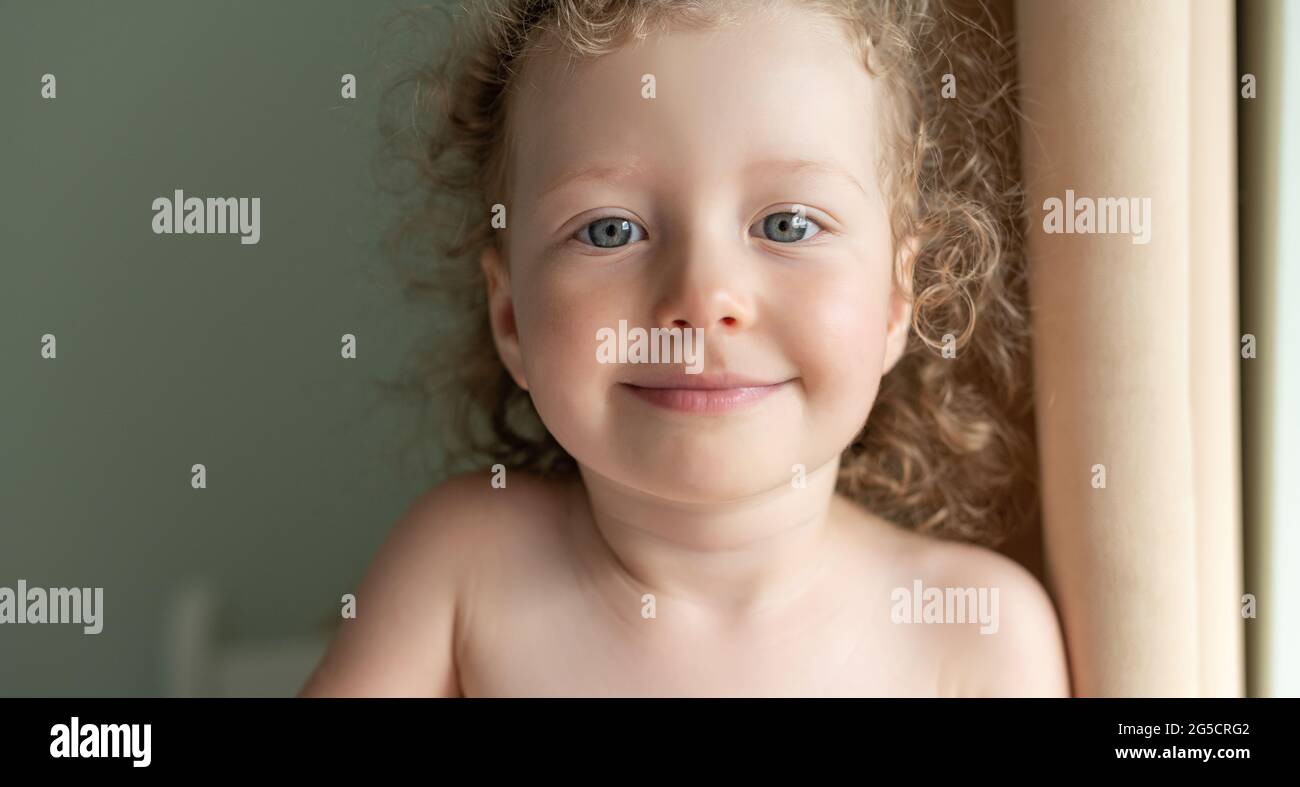 Close-up portrait of a little girl Stock Photo - Alamy