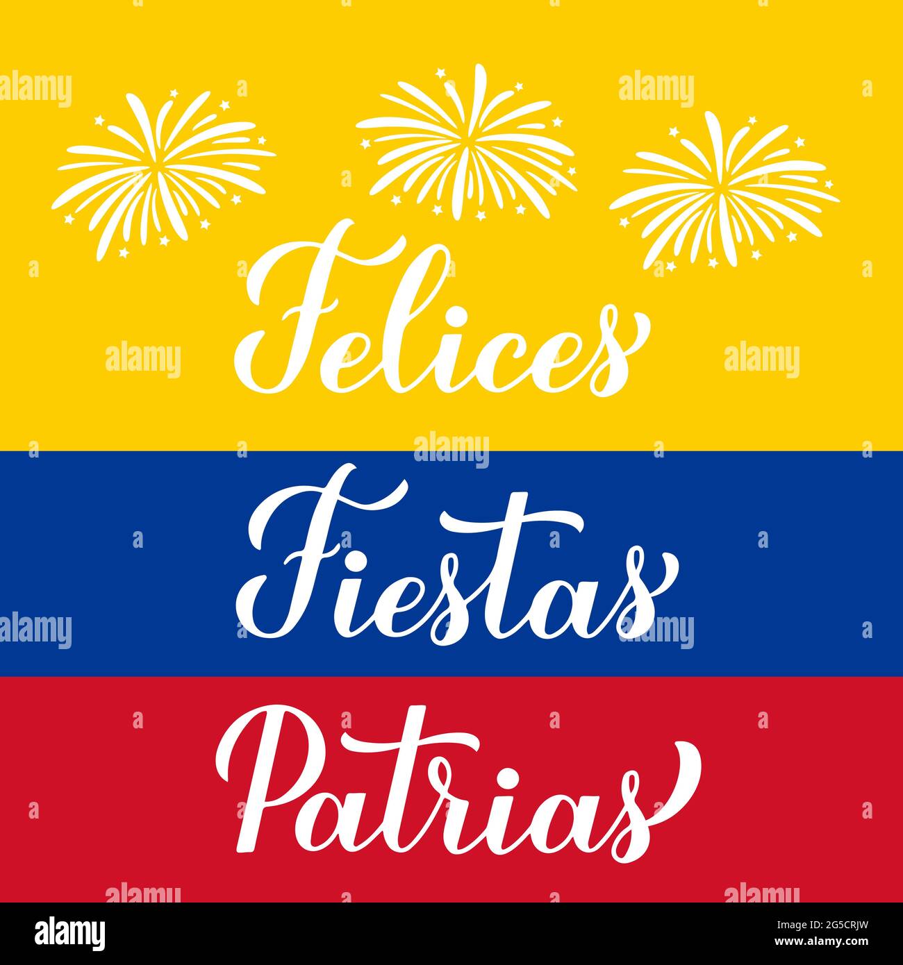 Felices Fiestas Patrias - Happy National holidays calligraphy lettering ...
