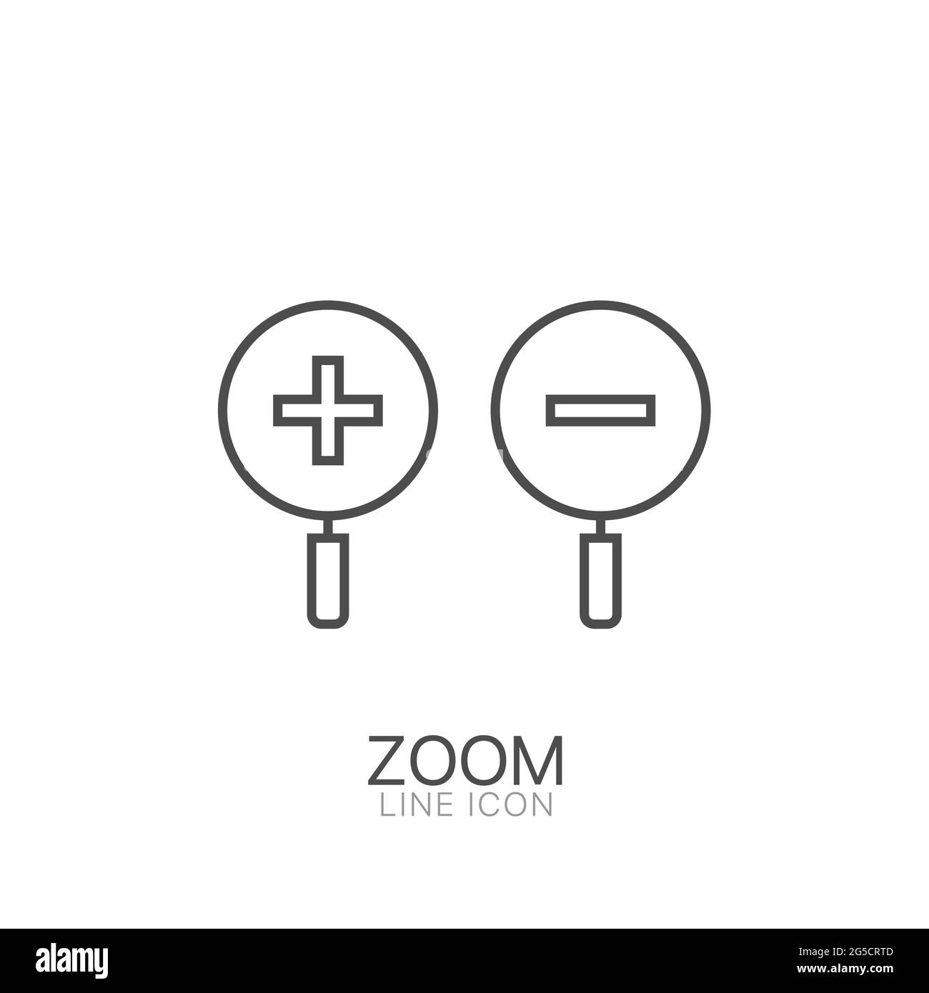 Zoom outline vector icon. Editable stroke Magnifying search sign Stock ...