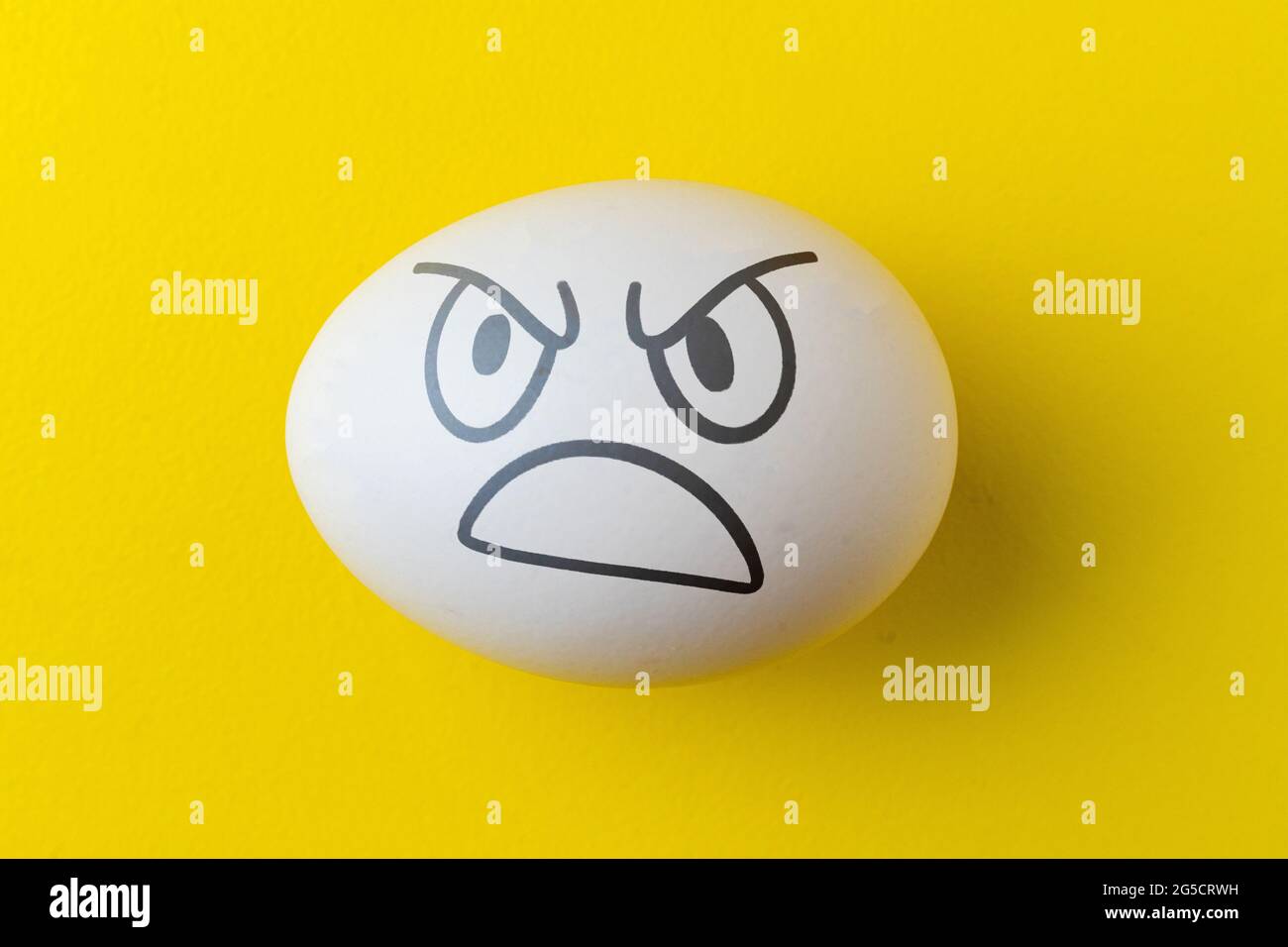 evil scary angry face emotion painted on the easter egg, halloween ...