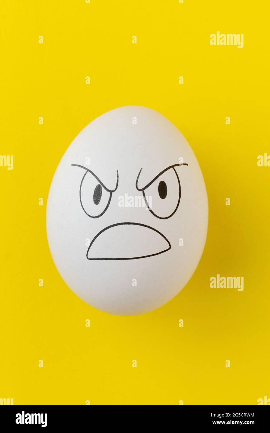 evil scary angry face emotion painted on the easter egg, halloween ...