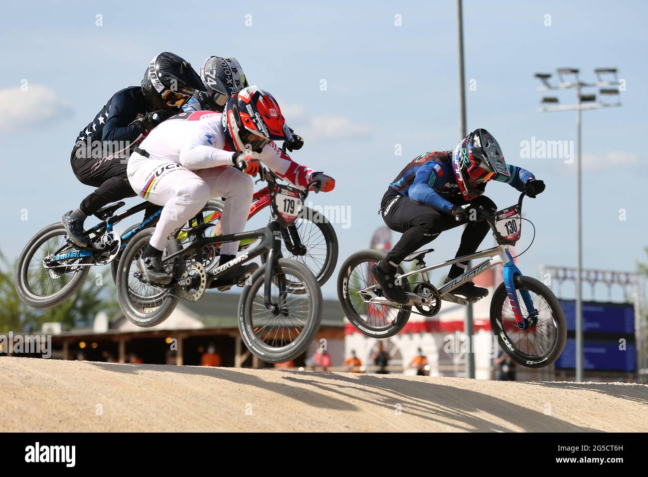 Arthur PILARD of France (130) competes in the UCI BMX Supercross World ...