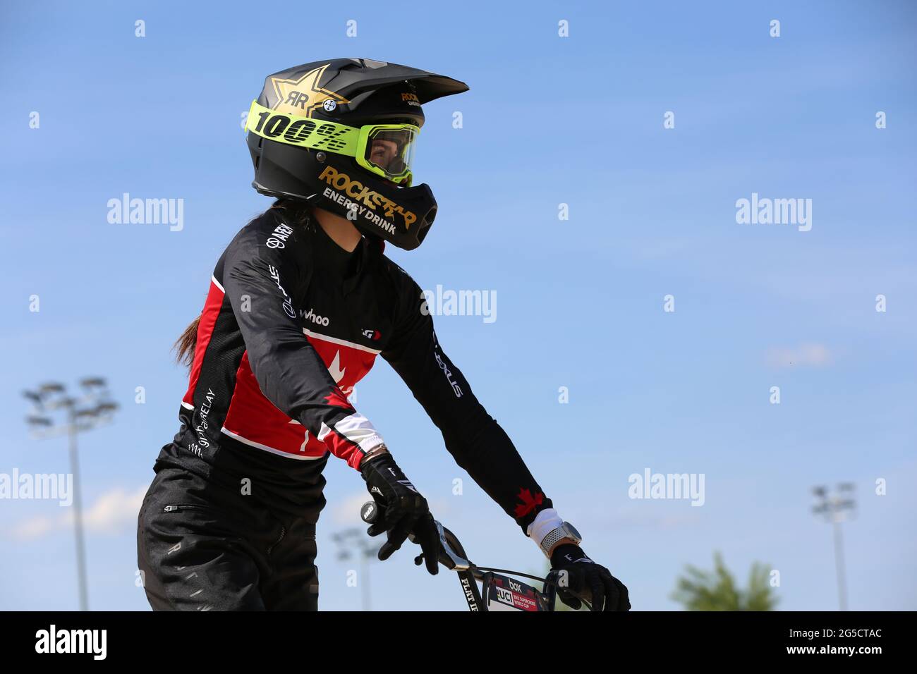 Molly SIMPSON of Canada competes in the UCI BMX Supercross World Cup ...