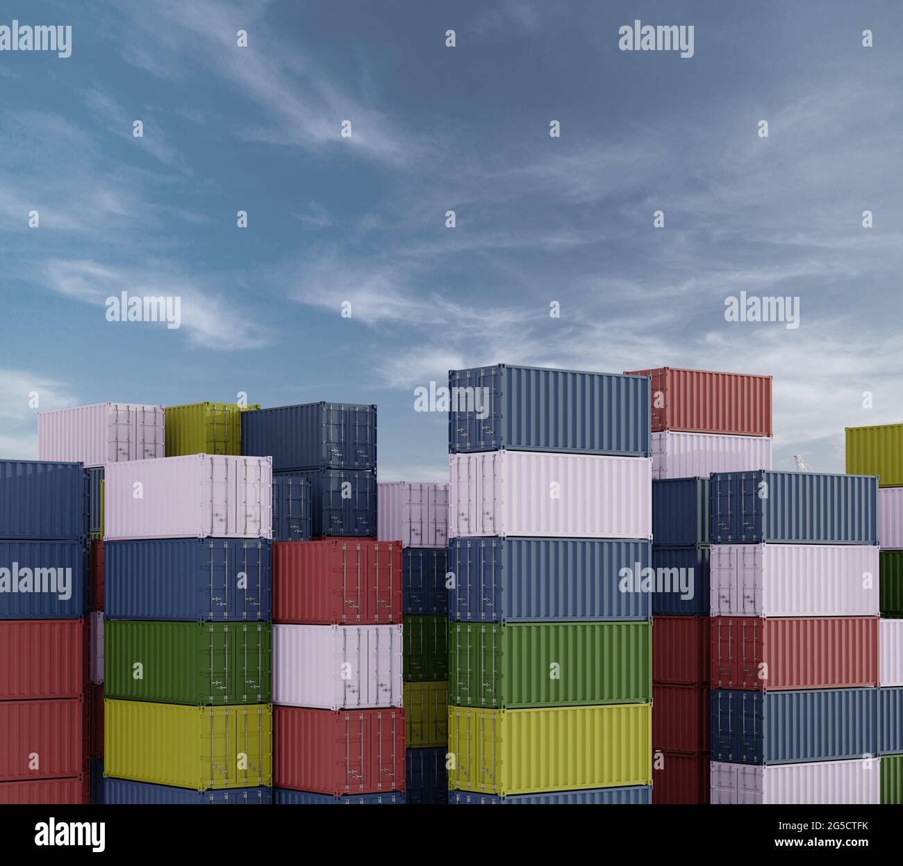 3d render blue cargo container hi-res stock photography and images - Alamy