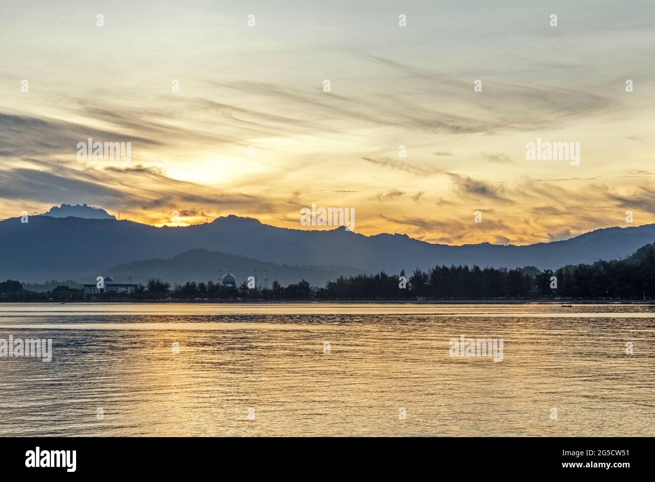 Kota kinabalu city mosque at likas bay hi-res stock photography and ...