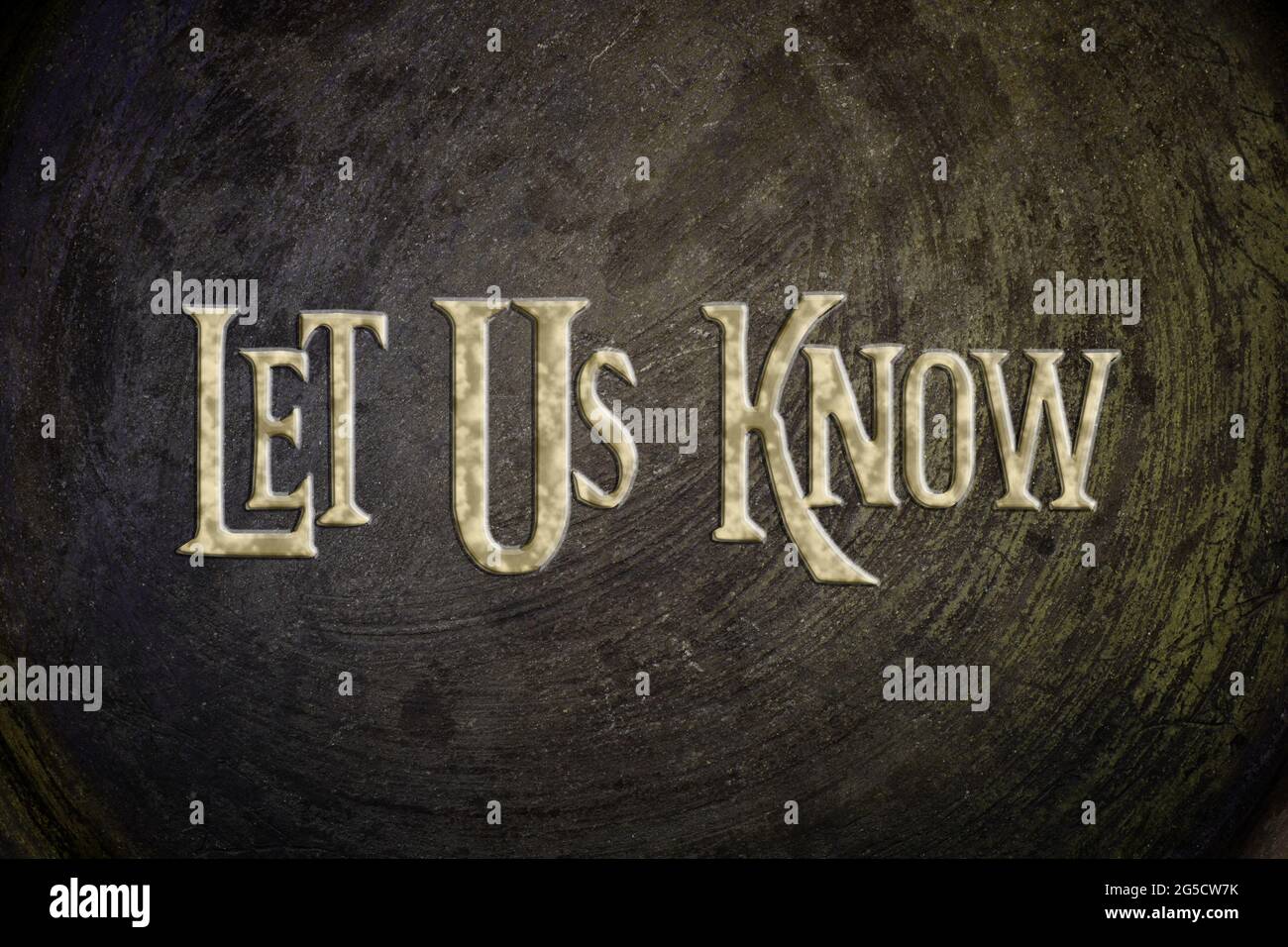 Let Us Know Concept text on background Stock Photo - Alamy