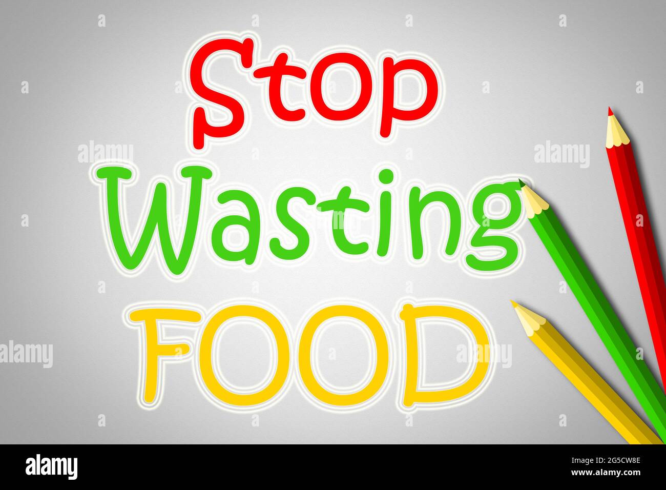Stop Wasting Food Concept text on background Stock Photo - Alamy