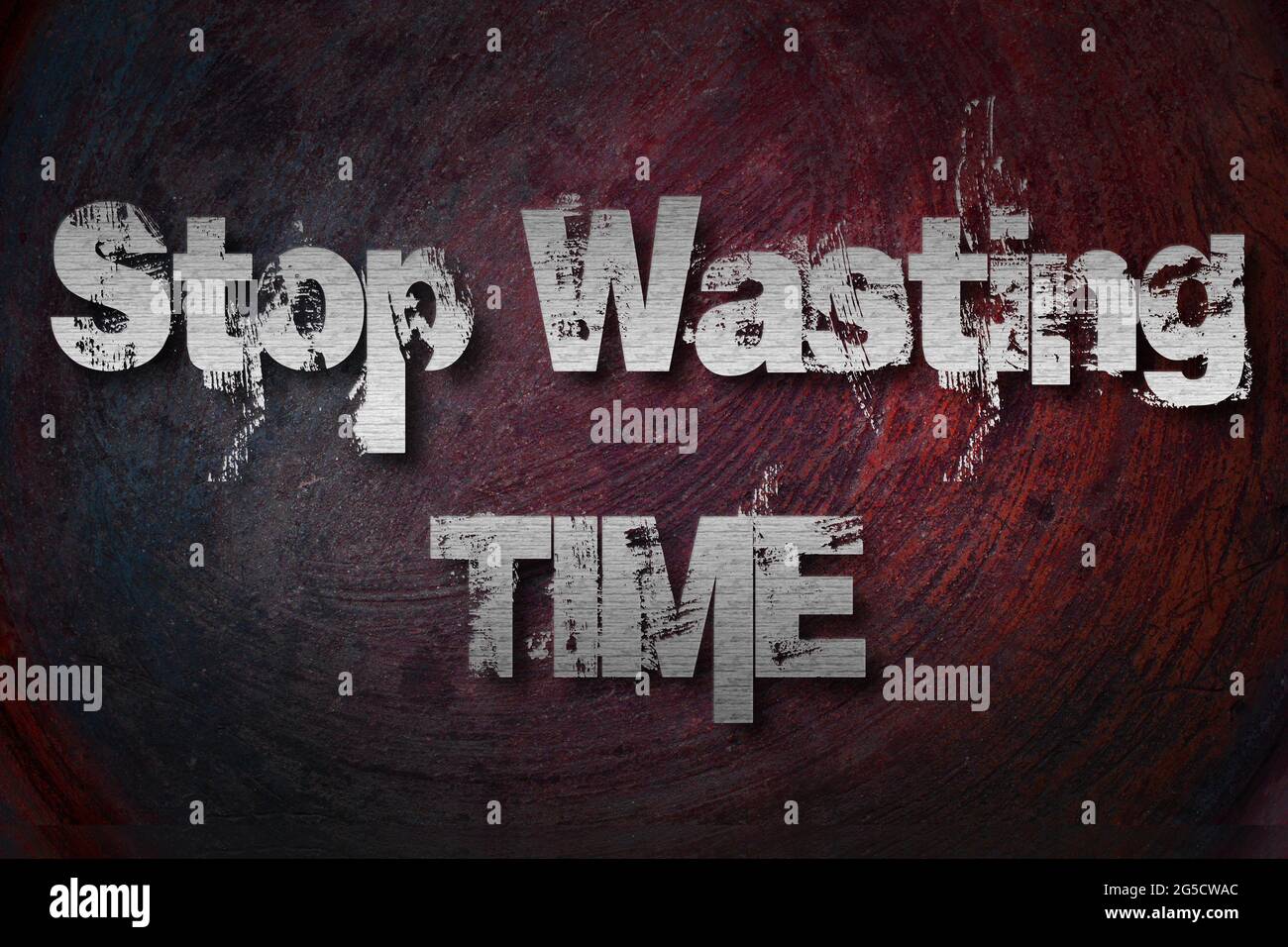Stop Wasting Time concept text on background Stock Photo - Alamy
