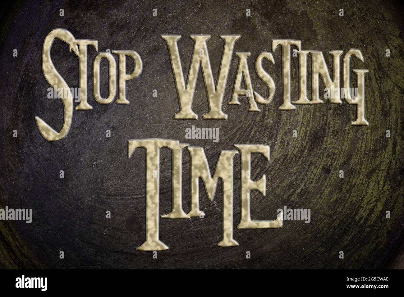 Stop Wasting Time concept text on background Stock Photo - Alamy