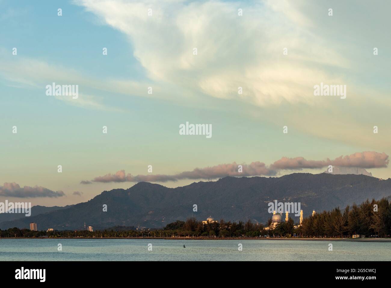 Kota kinabalu city mosque at likas bay hi-res stock photography and ...