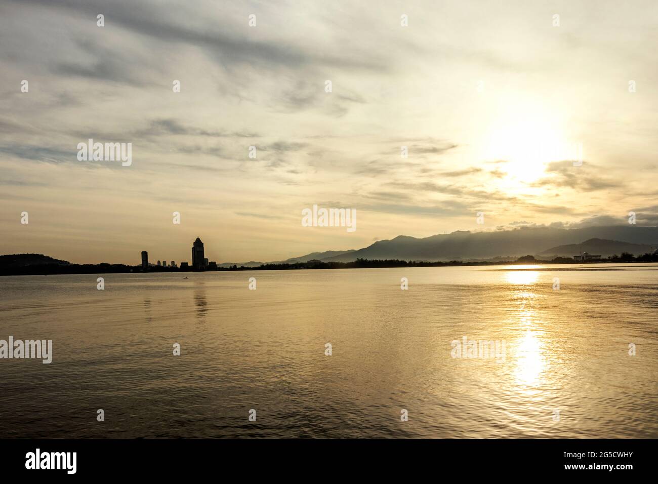 Kota kinabalu city mosque at likas bay hi-res stock photography and ...