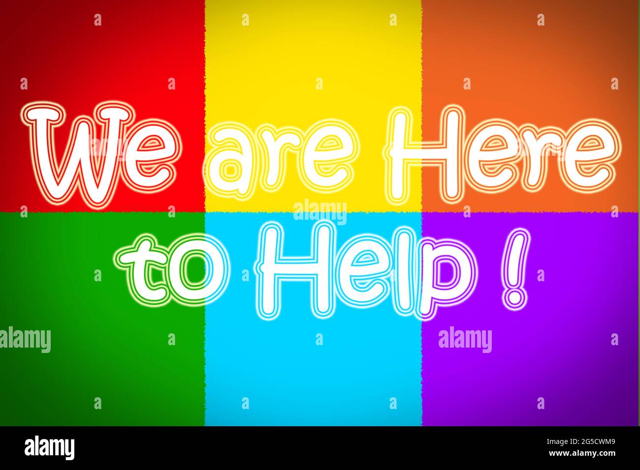 We Are Here To Help Concept text Stock Photo - Alamy