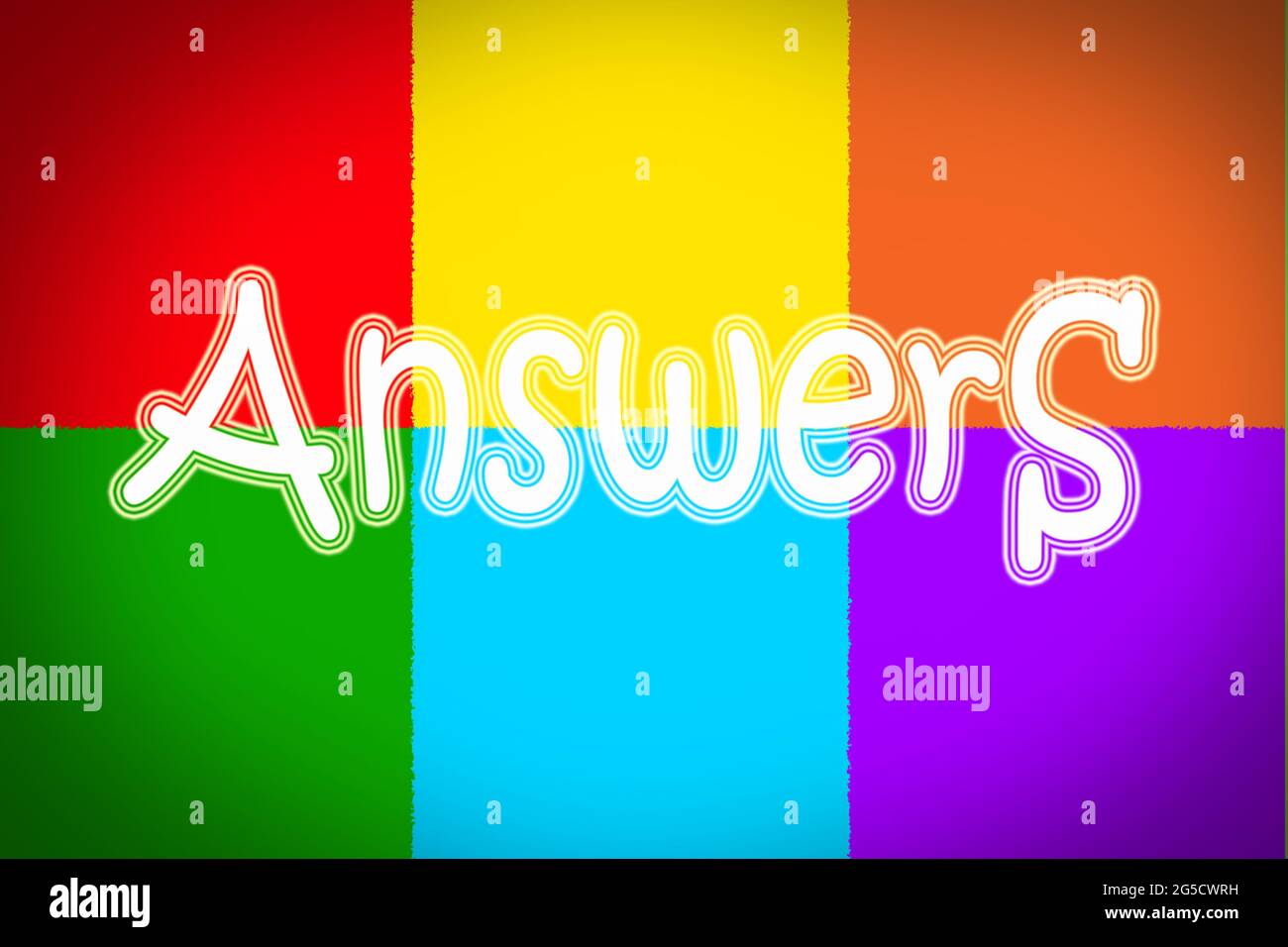 Answers Concept text Stock Photo - Alamy