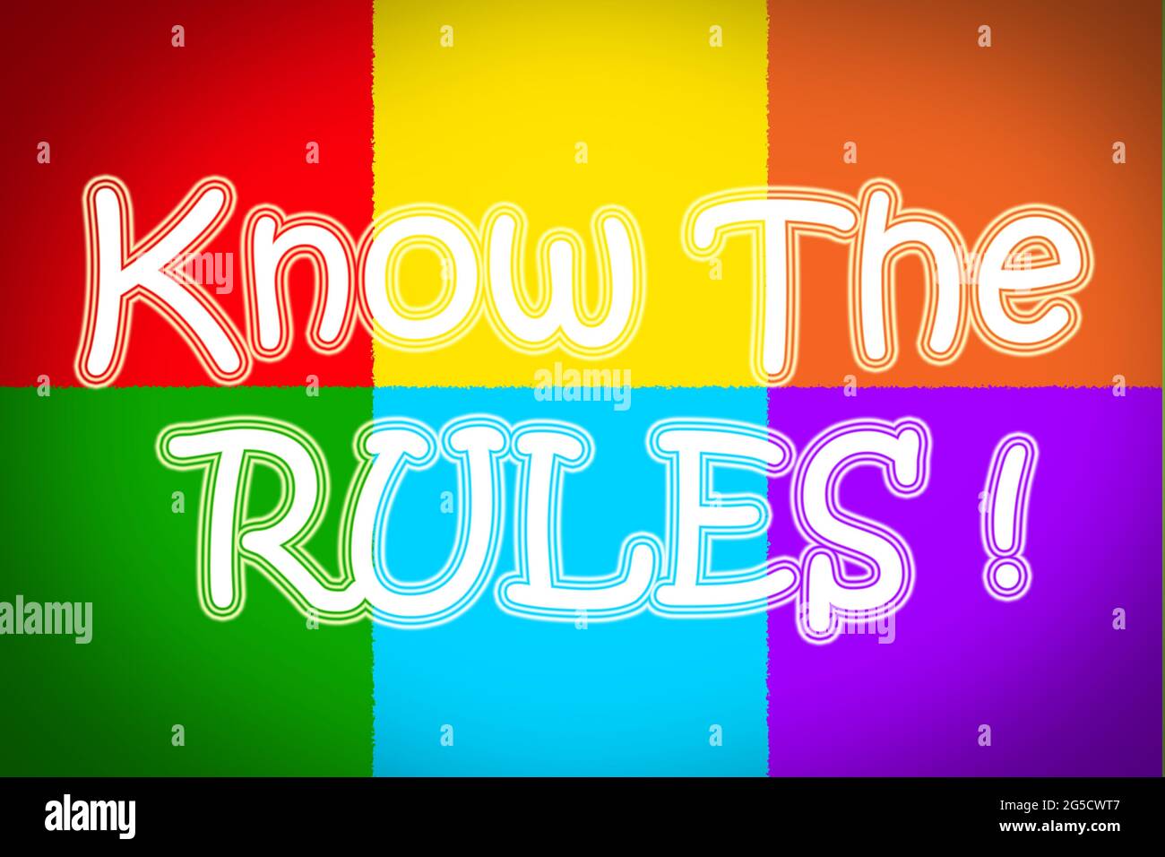 Know The Rules Concept text Stock Photo - Alamy