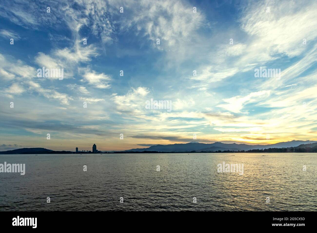 Kota kinabalu city mosque at likas bay hi-res stock photography and ...