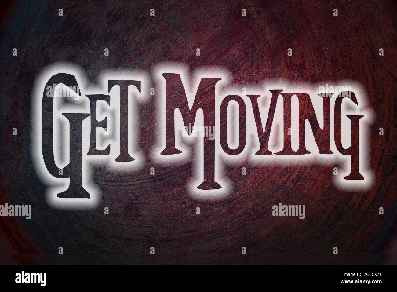 Get Moving Concept text on background Stock Photo - Alamy