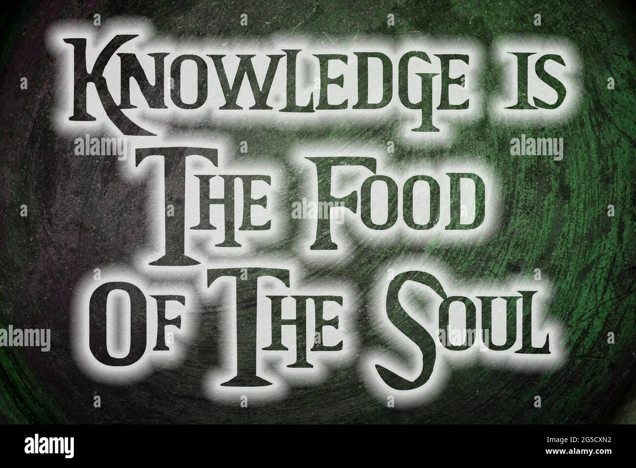 Knowledge Is The Food Of The Soul Concept text on background Stock ...