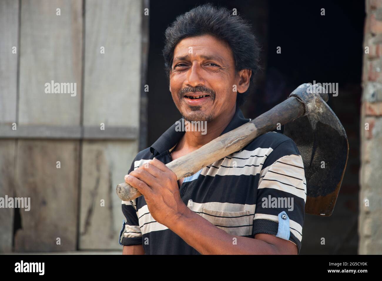 Digger on shoulder hi-res stock photography and images - Alamy