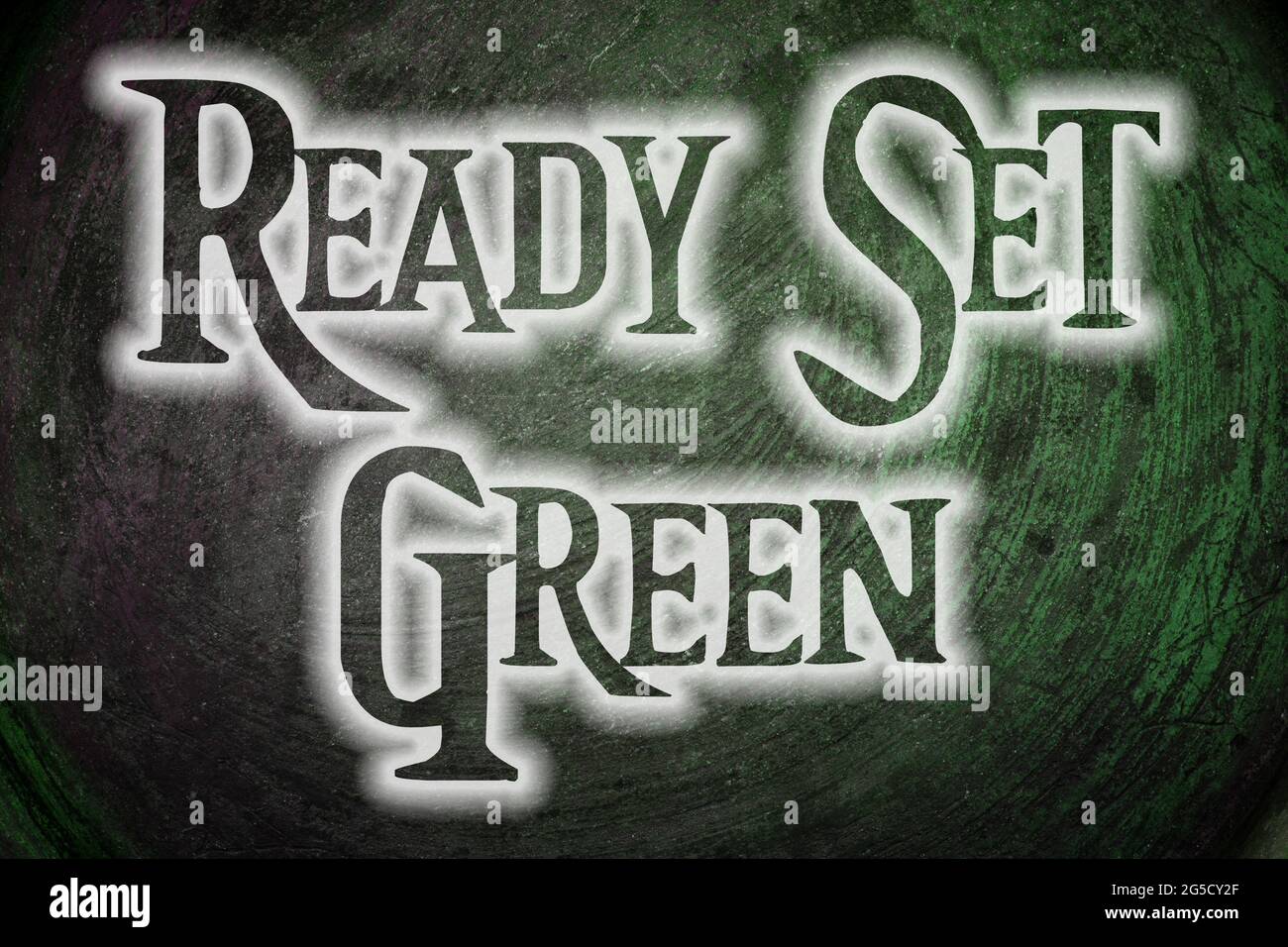 Ready Set Green Concept text on background Stock Photo - Alamy