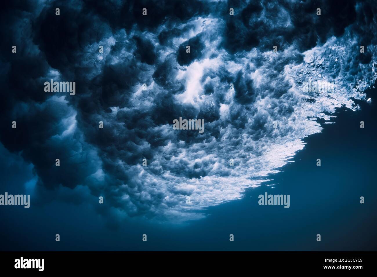 Ocean wave and vortex underwater with transparent water Stock Photo - Alamy