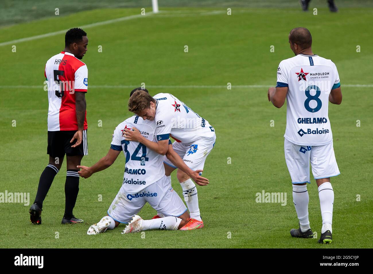 Gent's Tarik Tissoudali and Gent's Matisse Samoise celebrate after ...