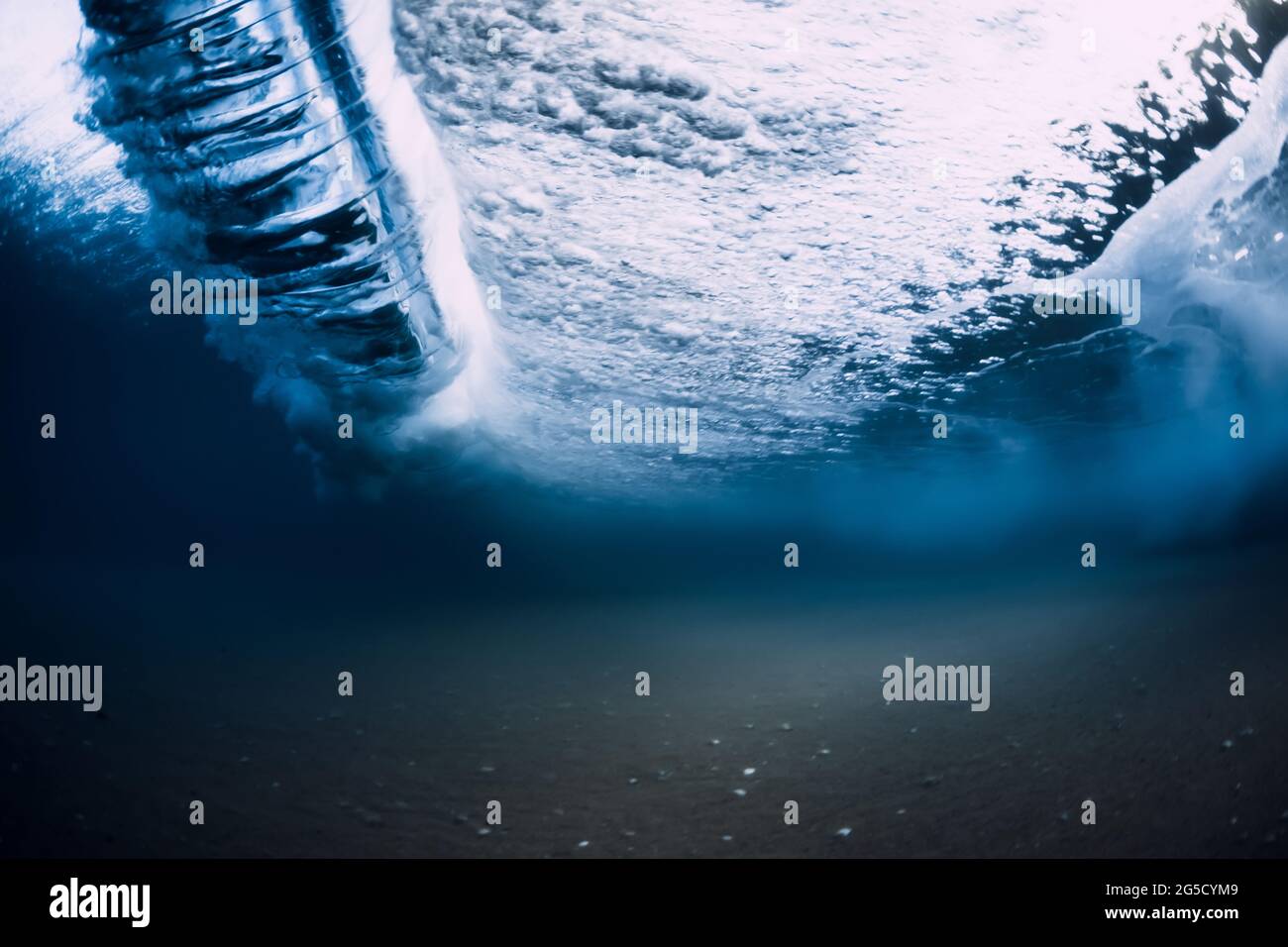 Ocean wave and vortex underwater with transparent water Stock Photo - Alamy