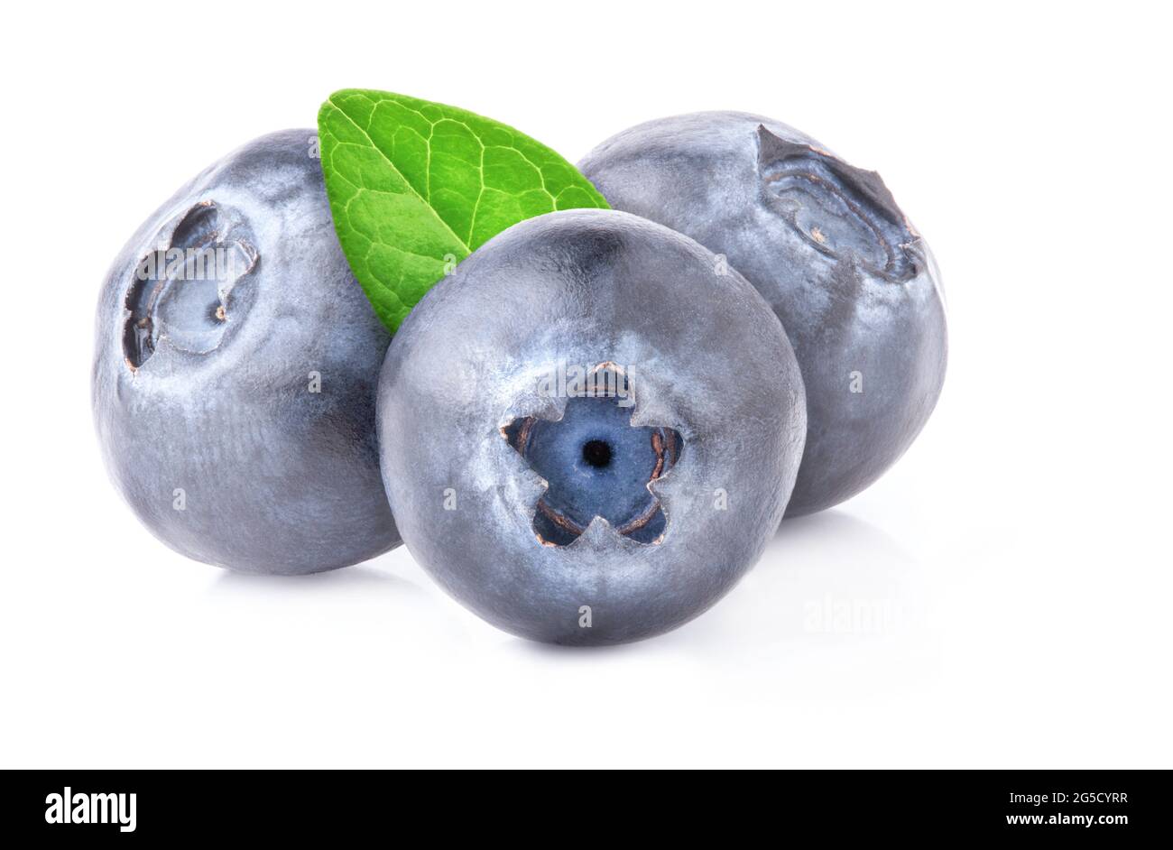 Blueberries completely in focus after stacking the images isolated on ...